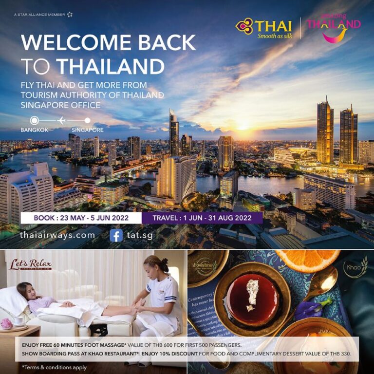 Thai Airways Promotions: 15% OFF Flights! - SGDtips