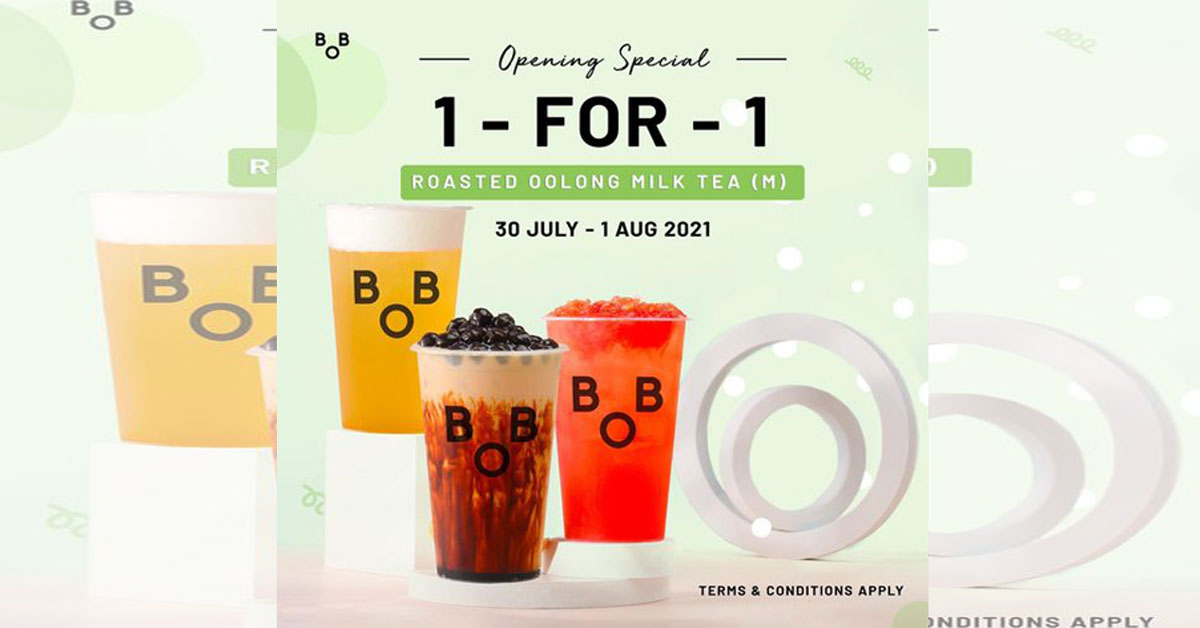 Bober Tea Promotions: 1-For-1 Roasted Oolong Milk Tea | SGDtips