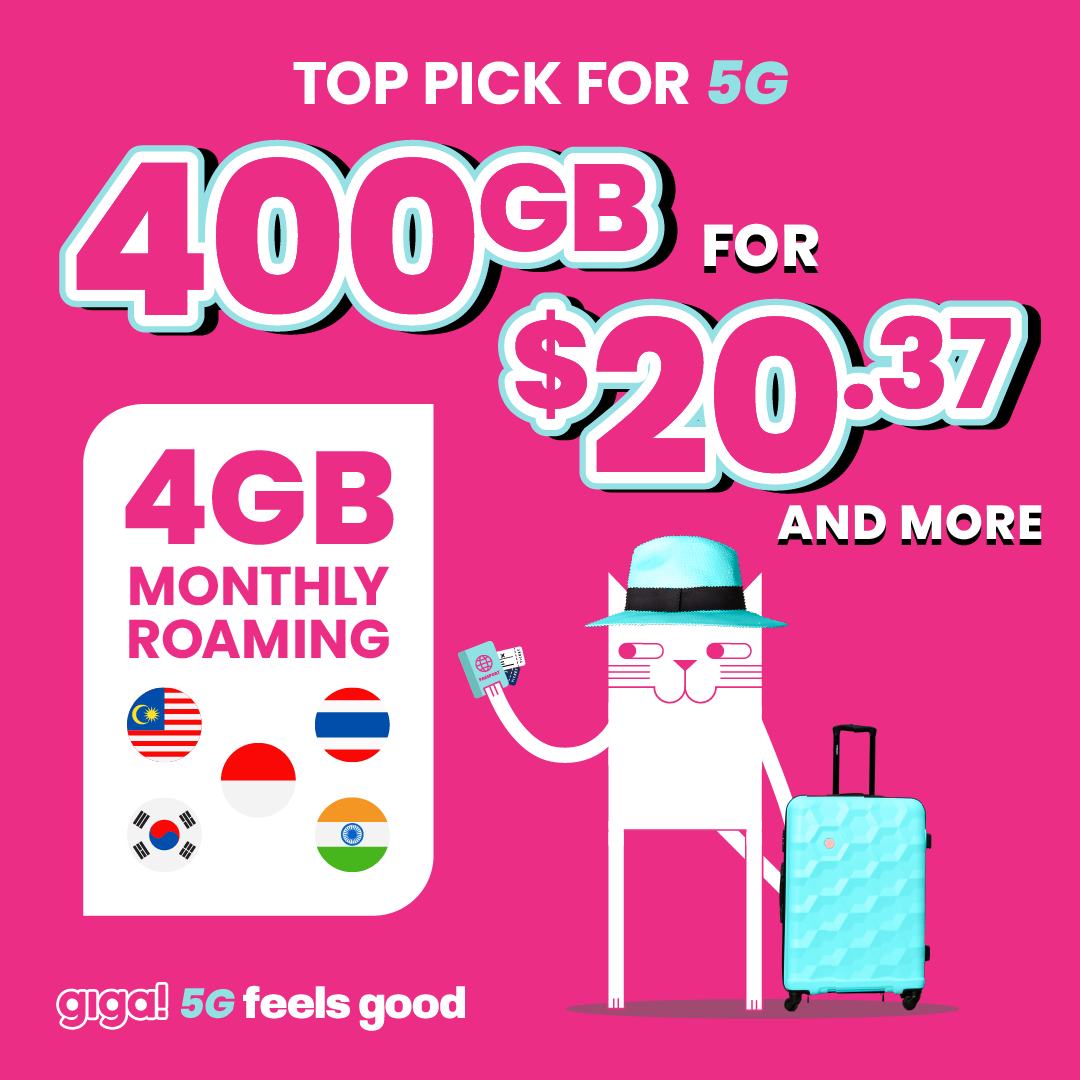 giga! SG Aug 2025: Free Data, 100GB for S$12/month