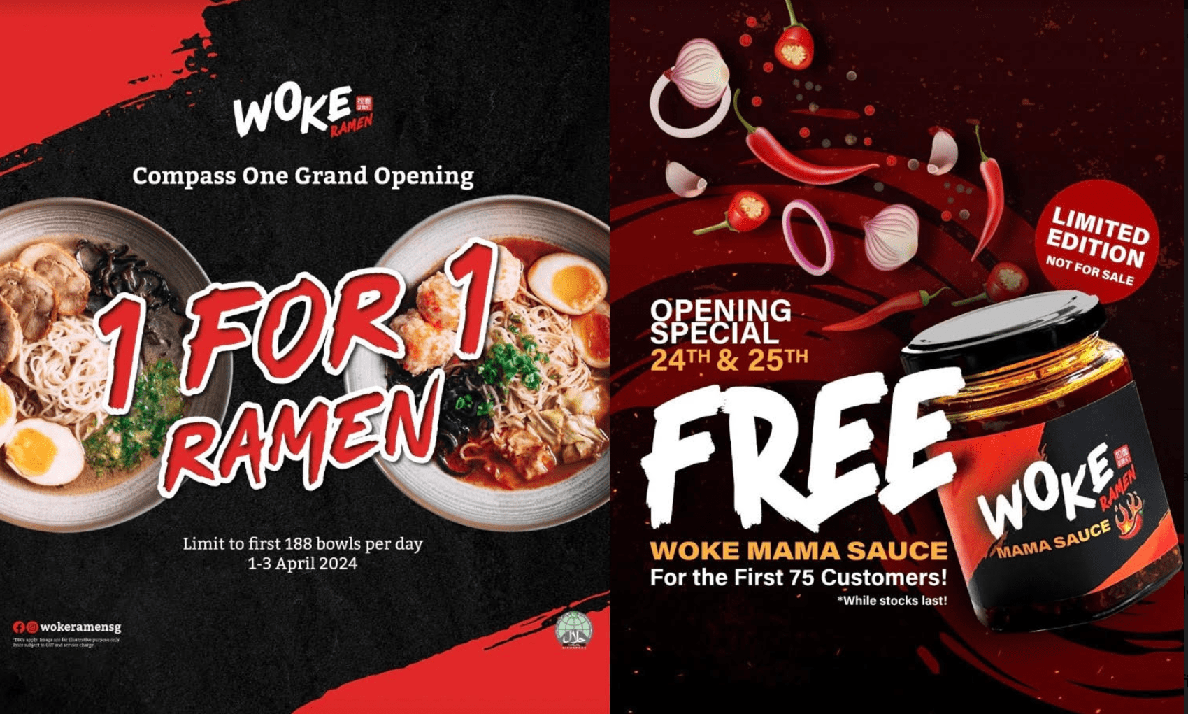WOKE Ramen Singapore Dec 2024: 1-for-1 Ramen
